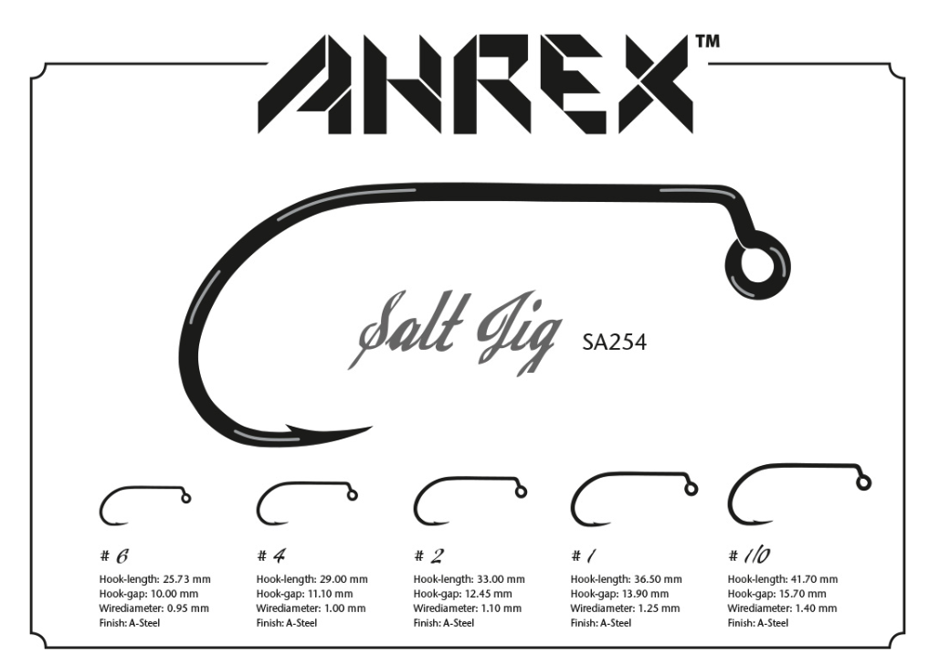 Ahrex SA254 Salt Jig Hooks | Buy Ahrex Fly Tying Hooks | Best Jig Fly Tying Hooks | The Fly Fishers
